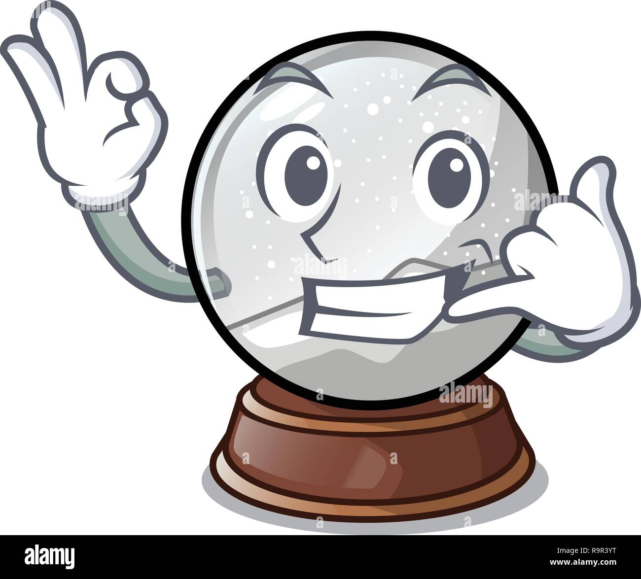 Call me christmas snow globe in shape cartoon Stock Vector Image & Art ...