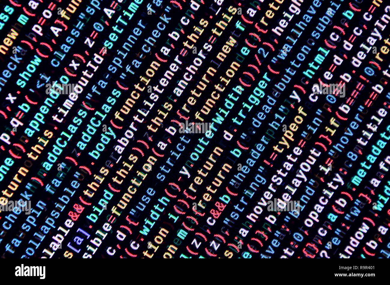 Writing Programming Code On Laptop Digital Binary Data On Computer Screen Project Managers