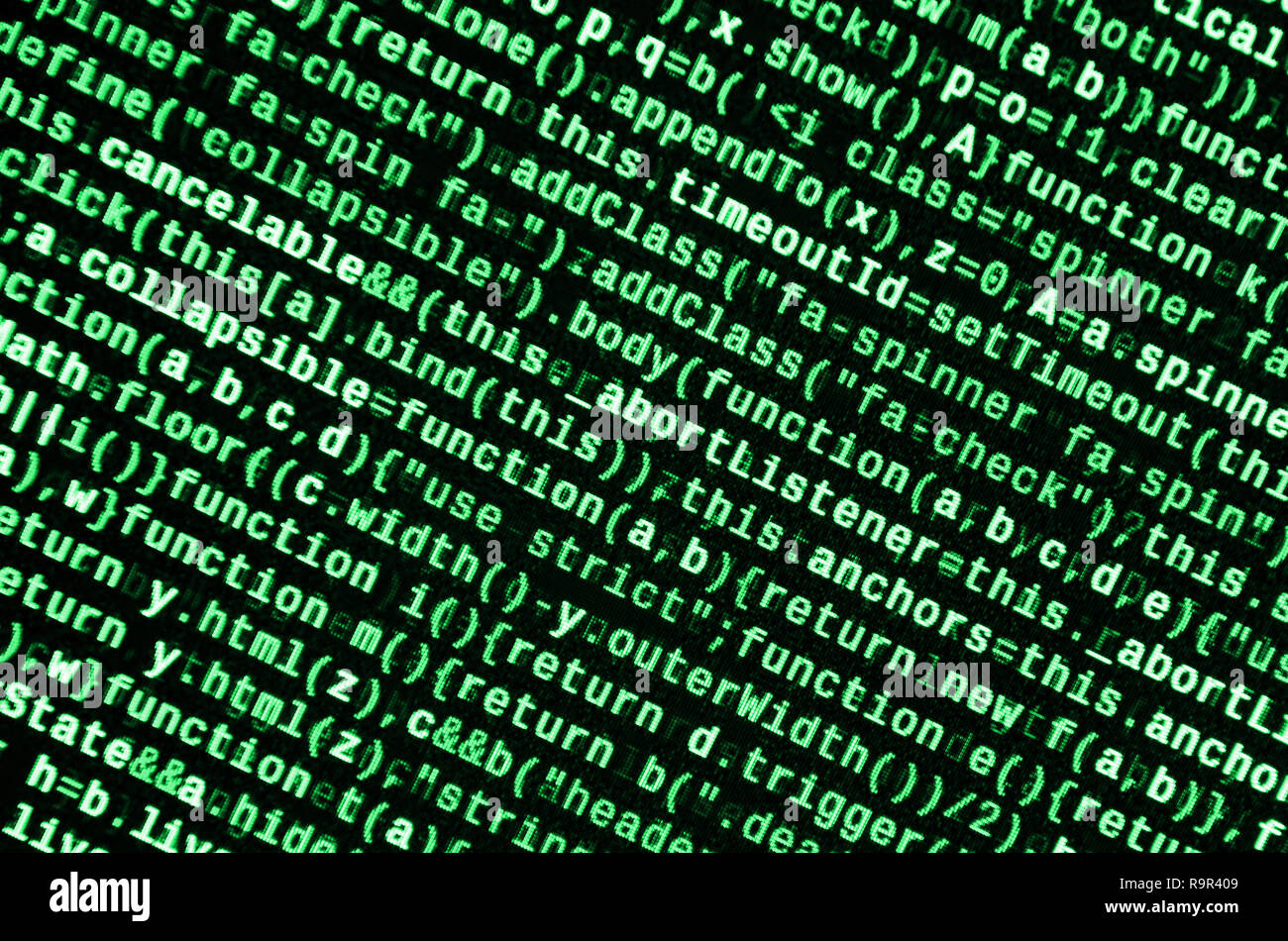 Computer program preview. Programming code typing. Information technology website coding ...