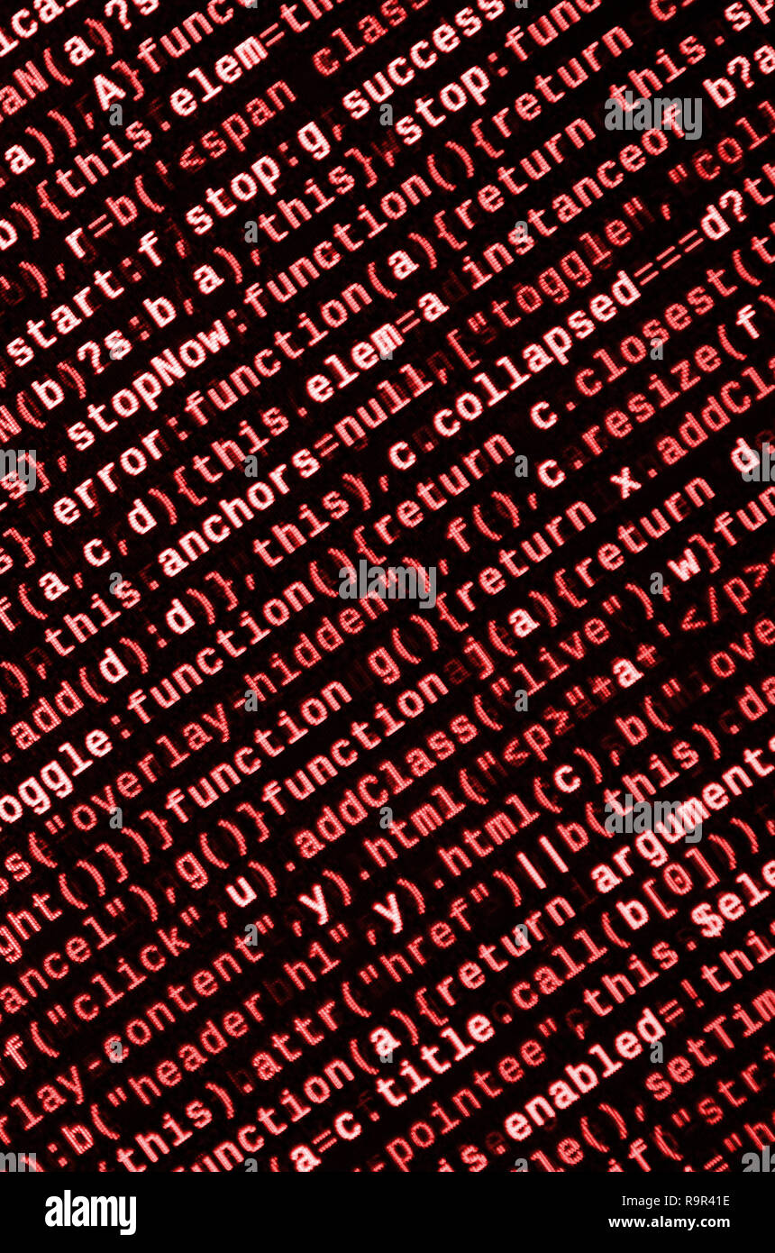 Computer program preview. Programming code typing. Information ...