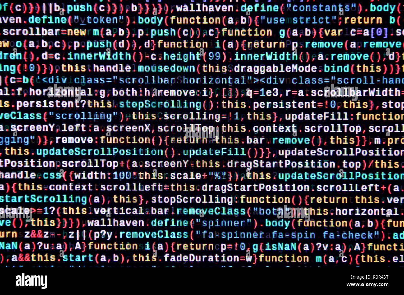 Writing Programming Code On Laptop Digital Binary Data On Computer Screen Project Managers