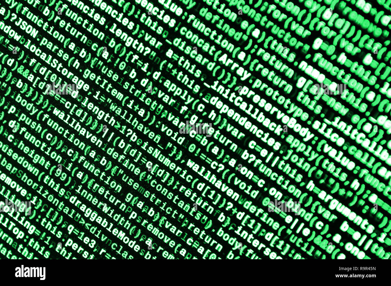 Computer program preview. Programming code typing. Information ...