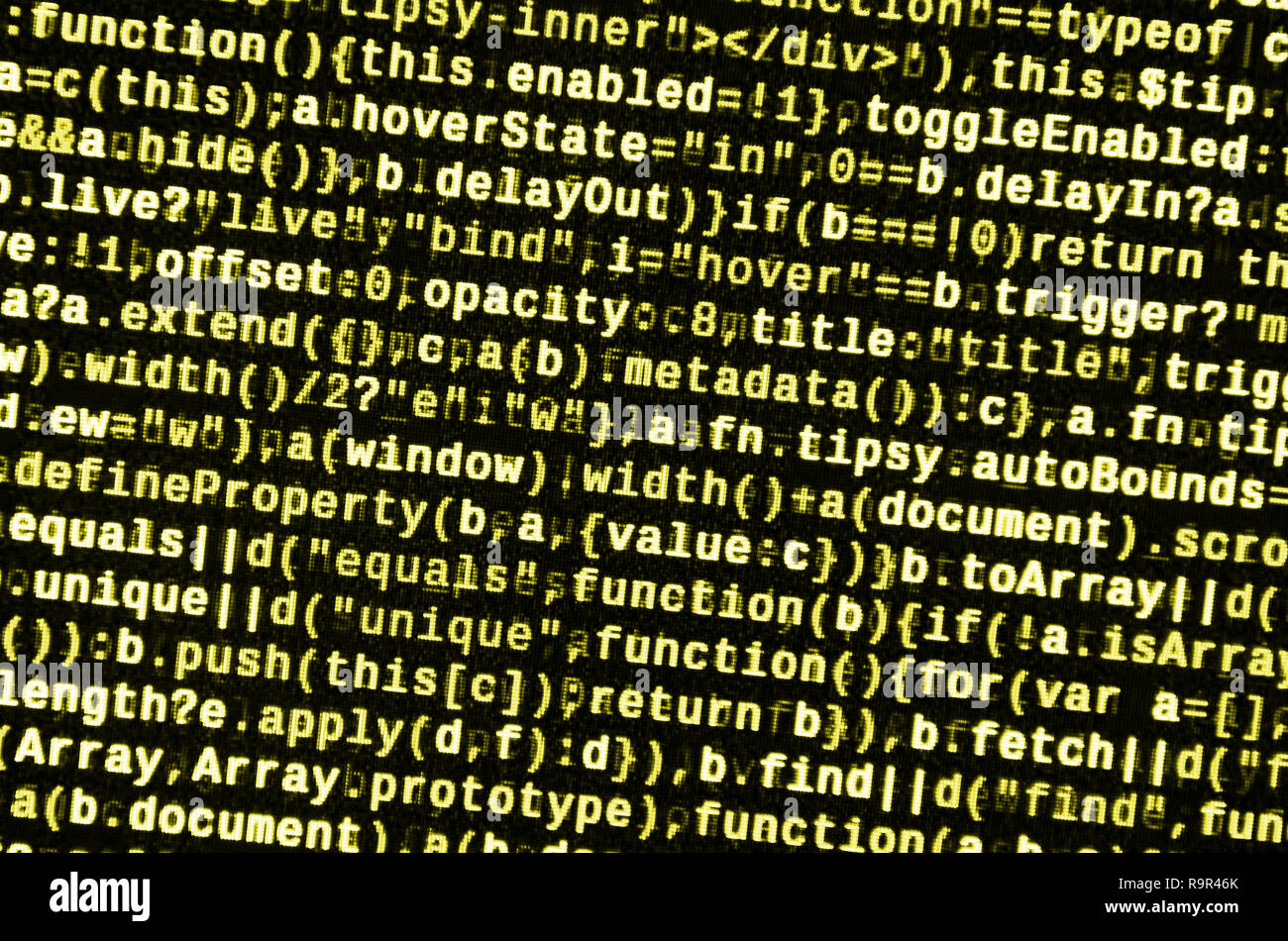Computer program preview. Programming code typing. Information ...