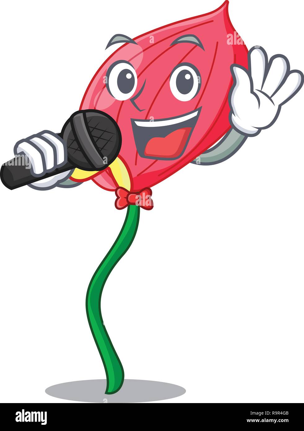 Singing anthurium flower pink in cartoon garden Stock Vector Image ...