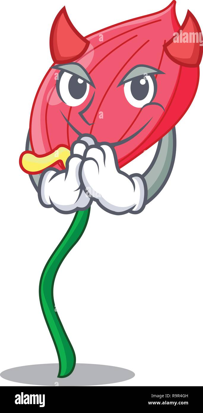 Devil anthurium flower pink in cartoon garden Stock Vector Image & Art ...