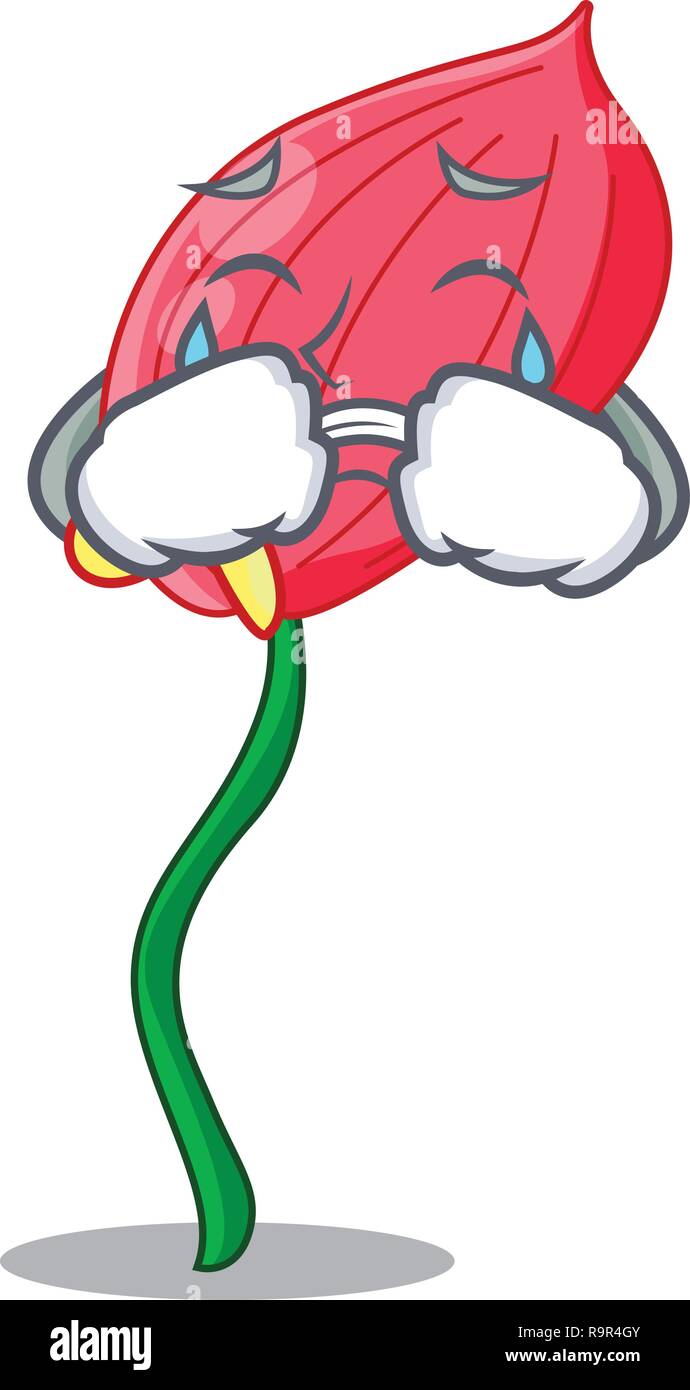 Crying anthurium flower pink in cartoon garden Stock Vector Image & Art ...