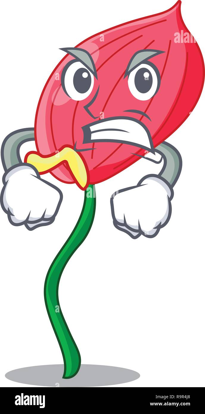 Angry anthurium flower pink in cartoon garden Stock Vector Image & Art ...