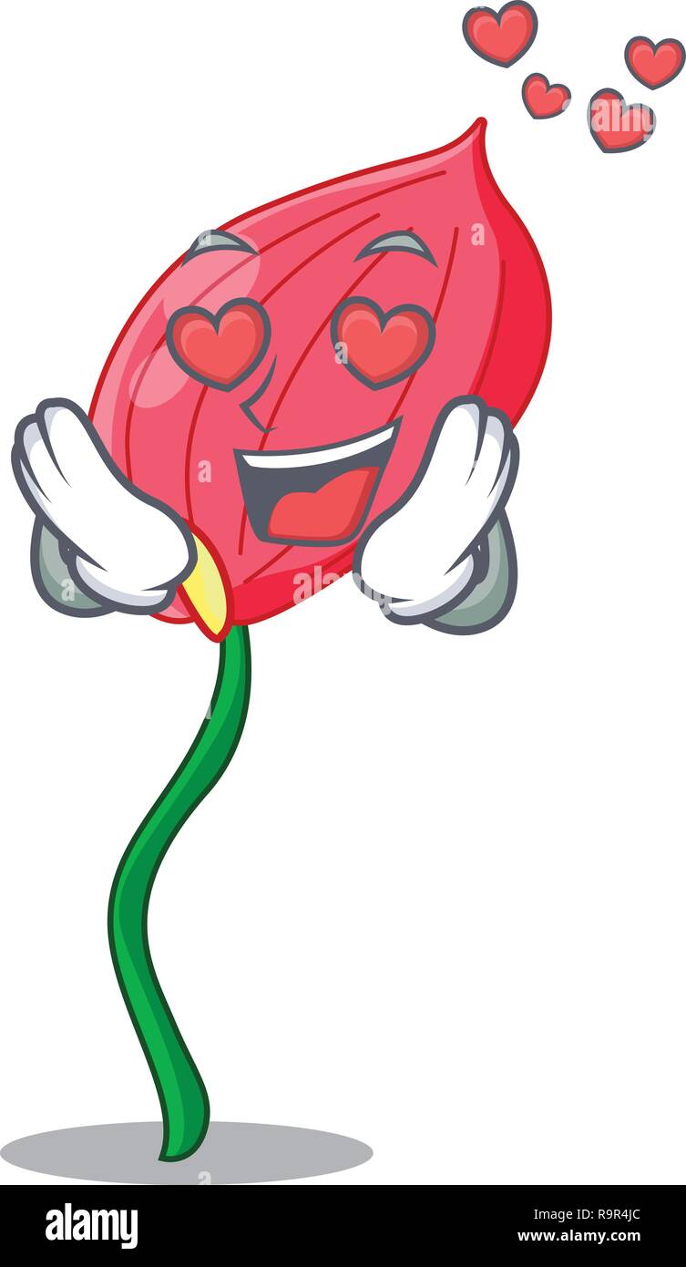 In love anthurium flower pink in cartoon garden Stock Vector Image ...