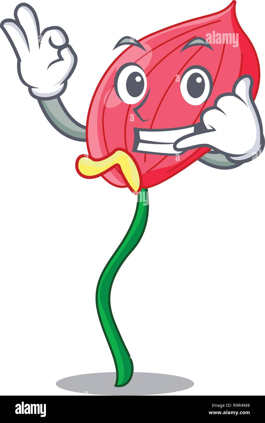 Call me pink anthurium flowers in character funny Stock Vector Image ...