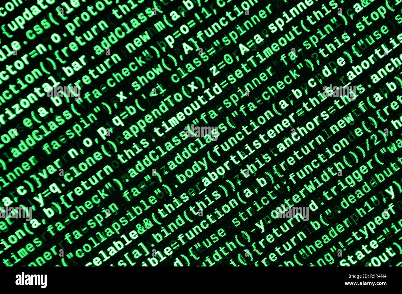 Computer program preview. Programming code typing. Information ...