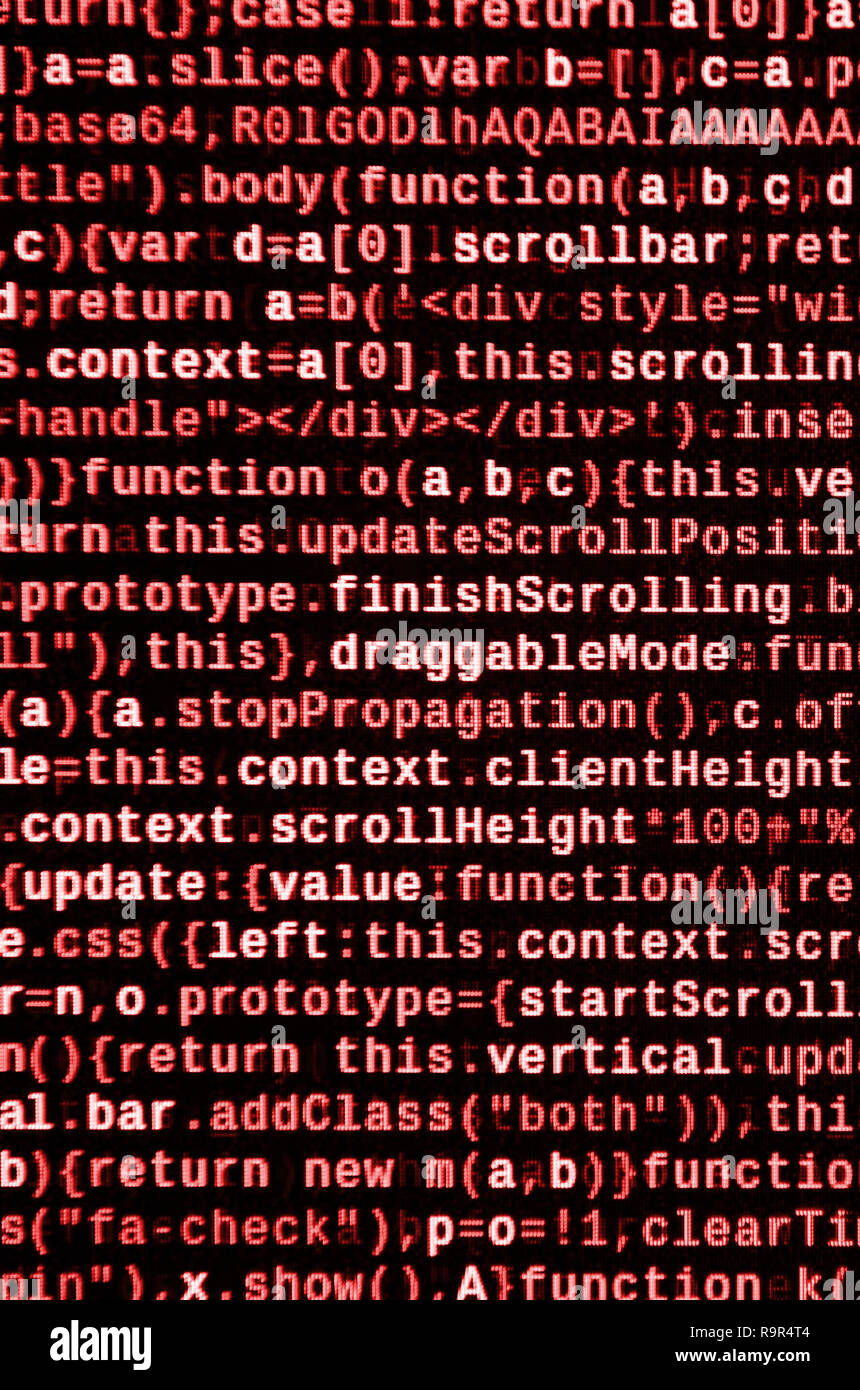Computer program preview. Programming code typing. Information ...