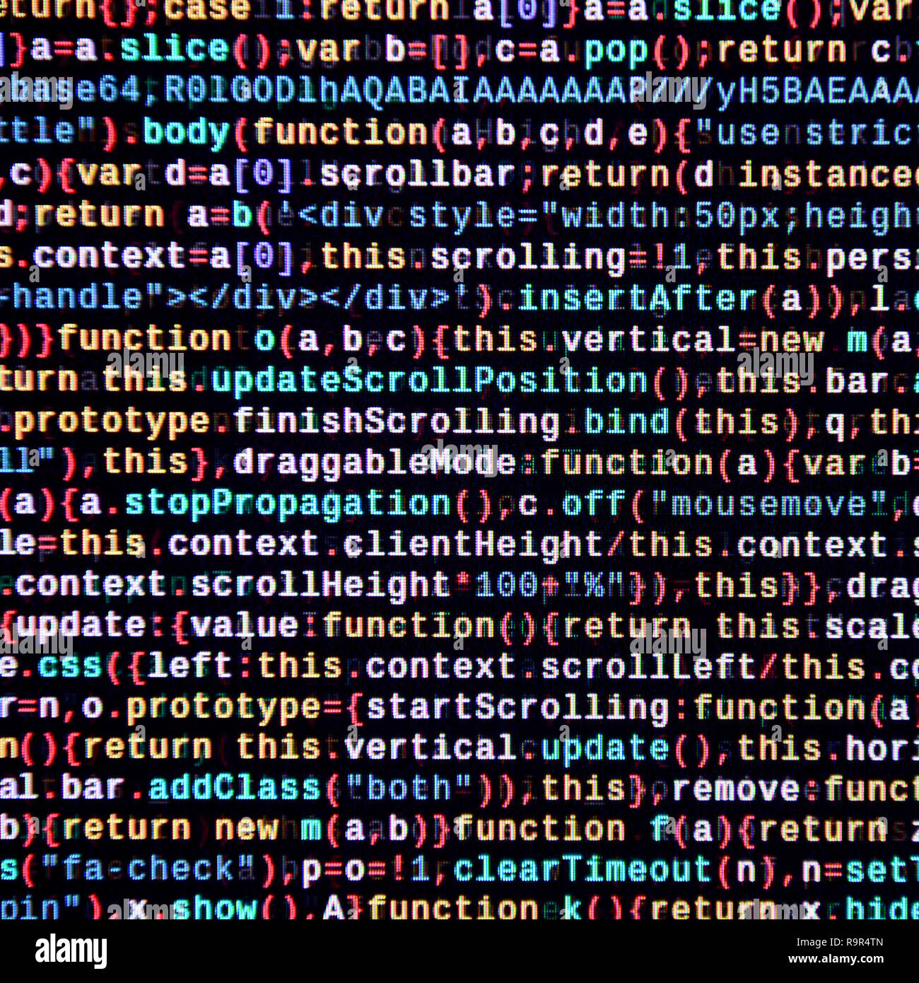 Javascript functions, variables, objects. Monitor closeup of function ...
