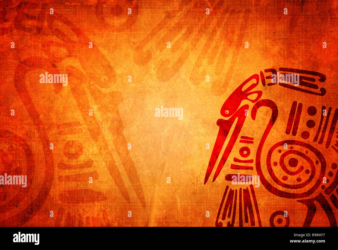 Background with grunge paper texture of orange color and American ...