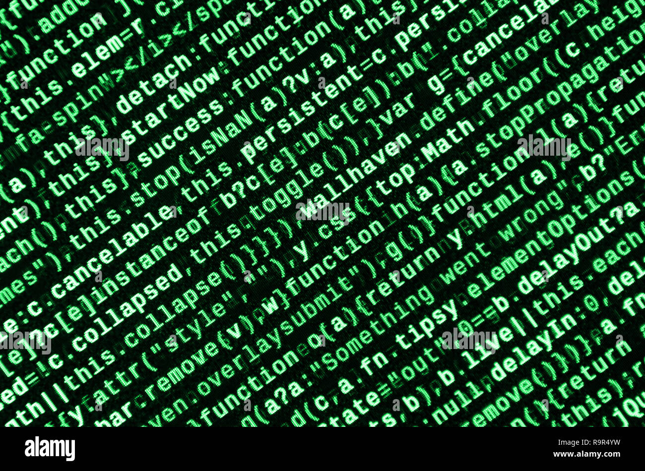 Computer program preview. Programming code typing. Information ...