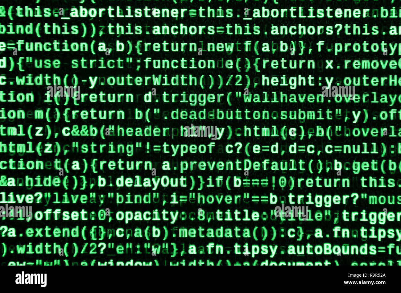 Computer program preview. Programming code typing. Information technology website coding ...