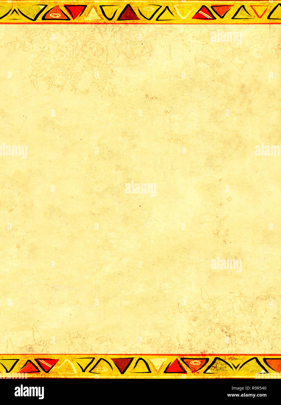 Grunge background with paper texture of yellow color and borders with ...