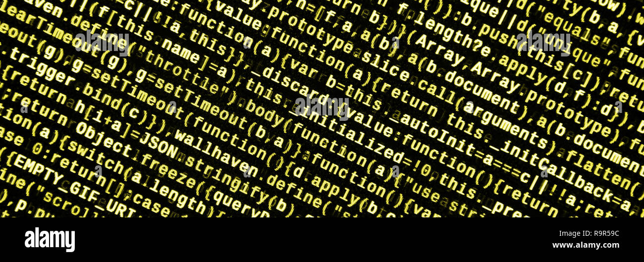 Computer program preview. Programming code typing. Information ...