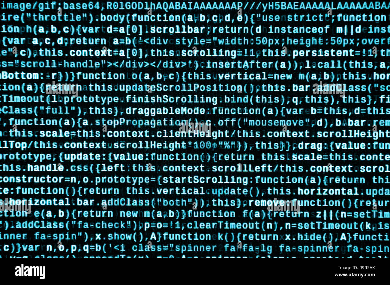 Computer program preview. Programming code typing. Information technology website coding ...