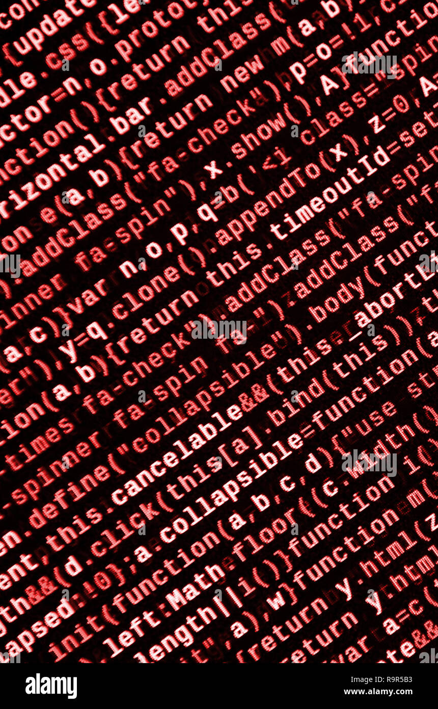 Computer program preview. Programming code typing. Information technology website coding ...