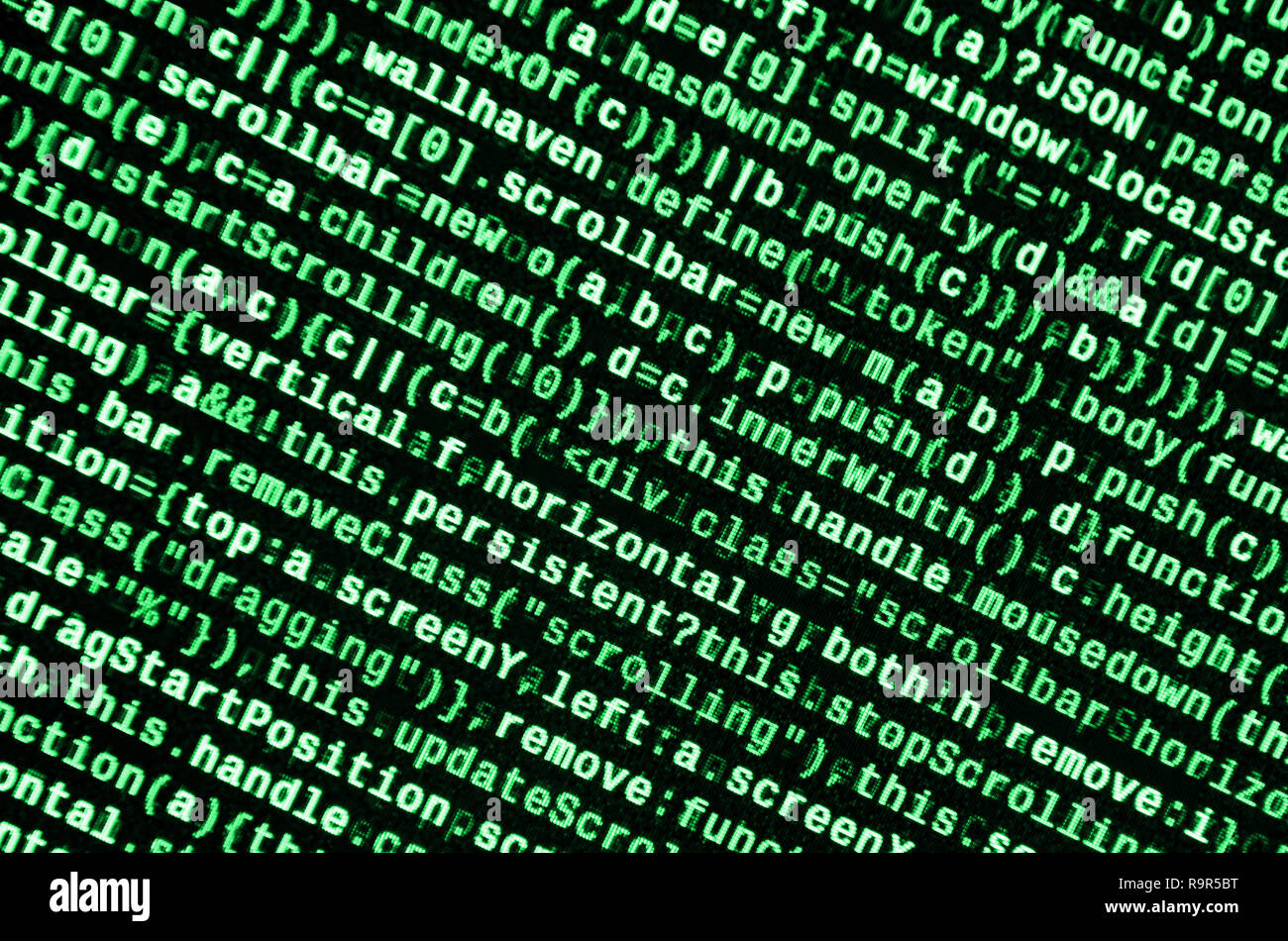 Computer program preview. Programming code typing. Information ...
