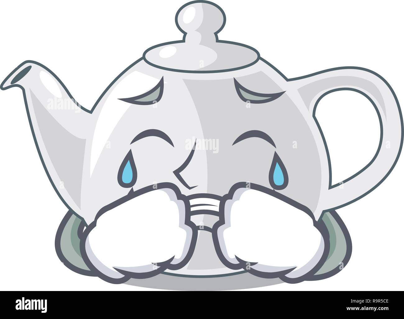 Crying porcelain teapot in table a character Stock Vector Image & Art ...