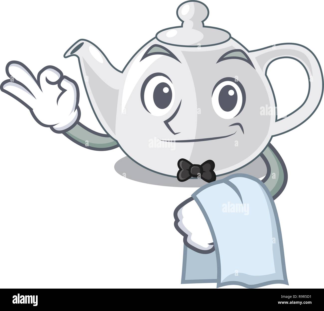 Waiter porcelain teapot in table a character Stock Vector Image & Art ...