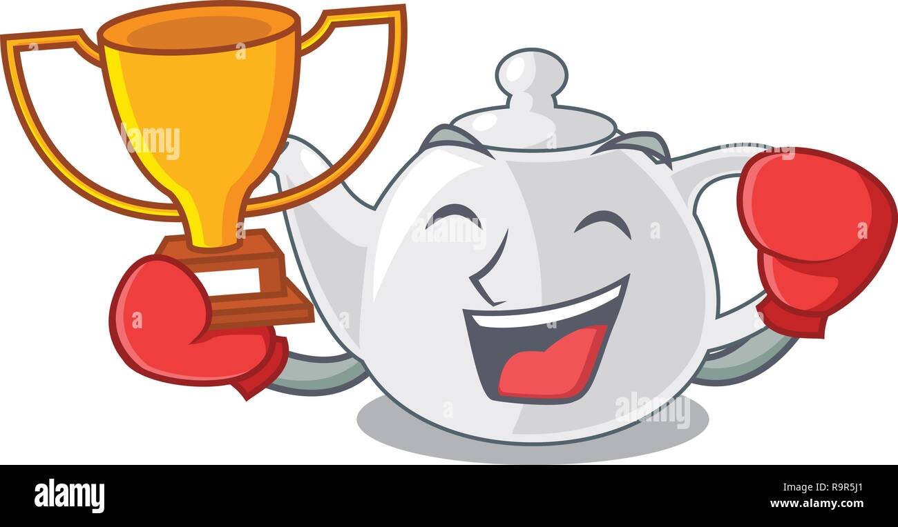 Boxing winner teapot porcelain in a shape cartoon Stock Vector Image ...