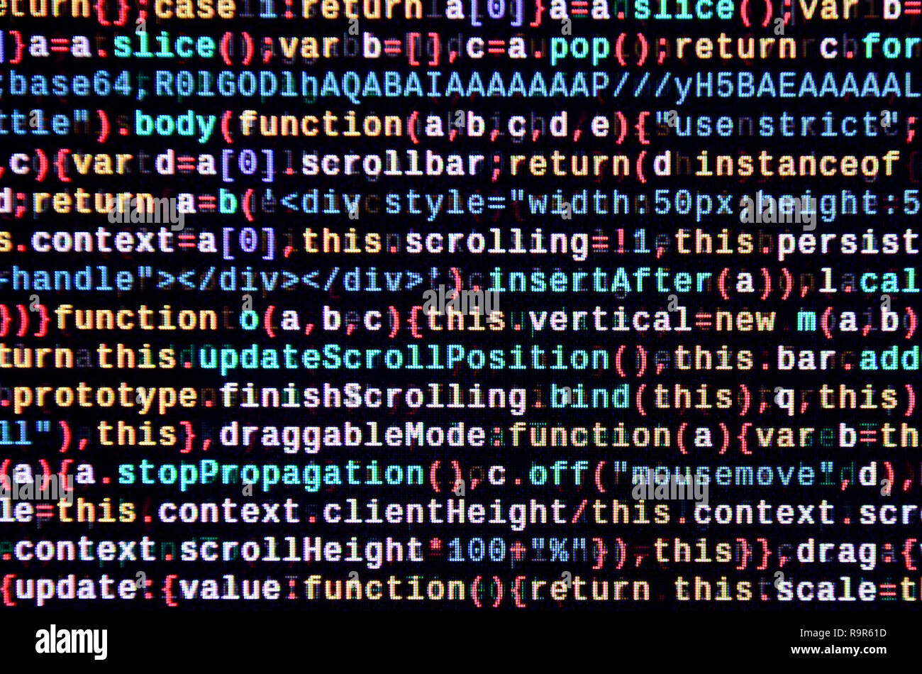 Javascript functions, variables, objects. Monitor closeup of function ...