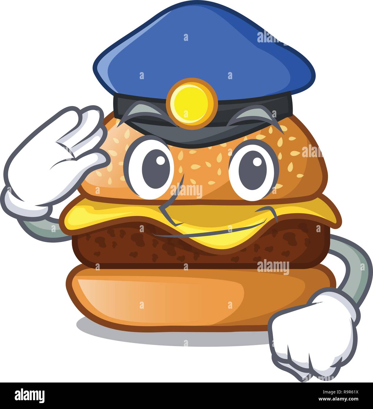 Police cheese burger isolated on a mascot Stock Vector Image & Art - Alamy