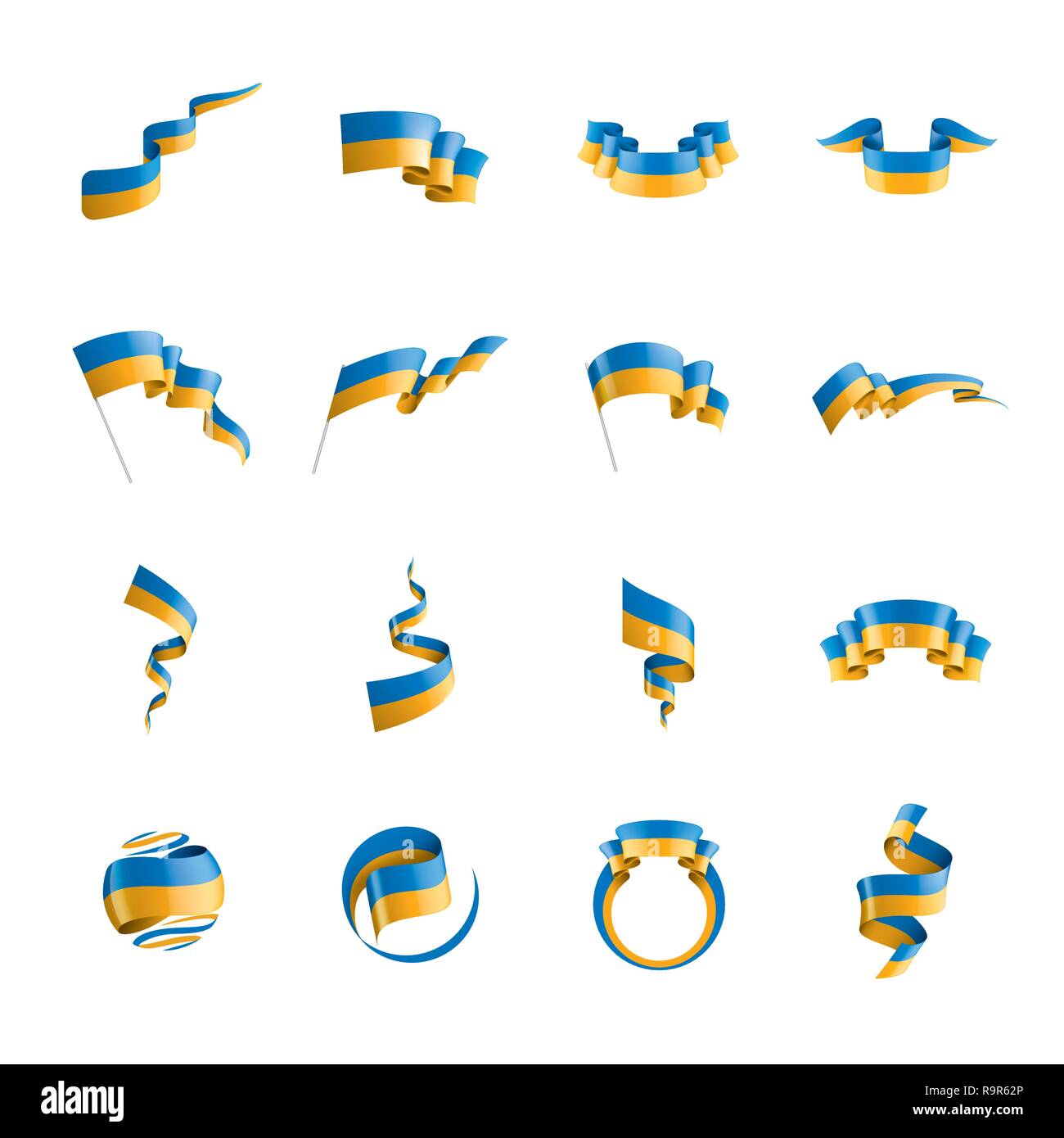 Ukraine flag, vector illustration on a white background Stock Vector ...