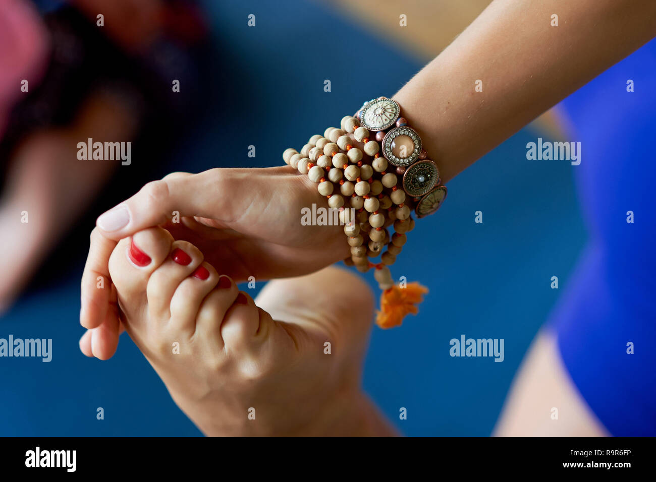 Yoga stretching leg, posture detail Stock Photo - Alamy