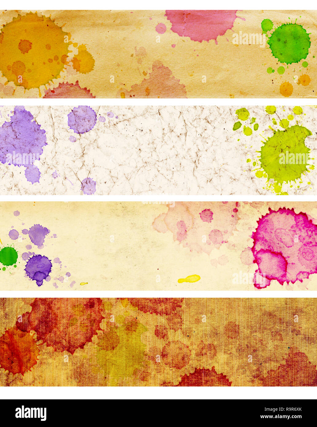 Collection banners - texture old paper with stains of paint Stock Photo ...