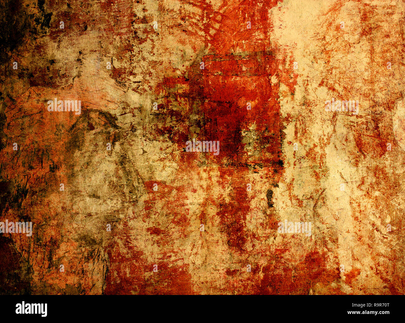 Grunge background - texture stucco of ochre color Stock Photo - Alamy