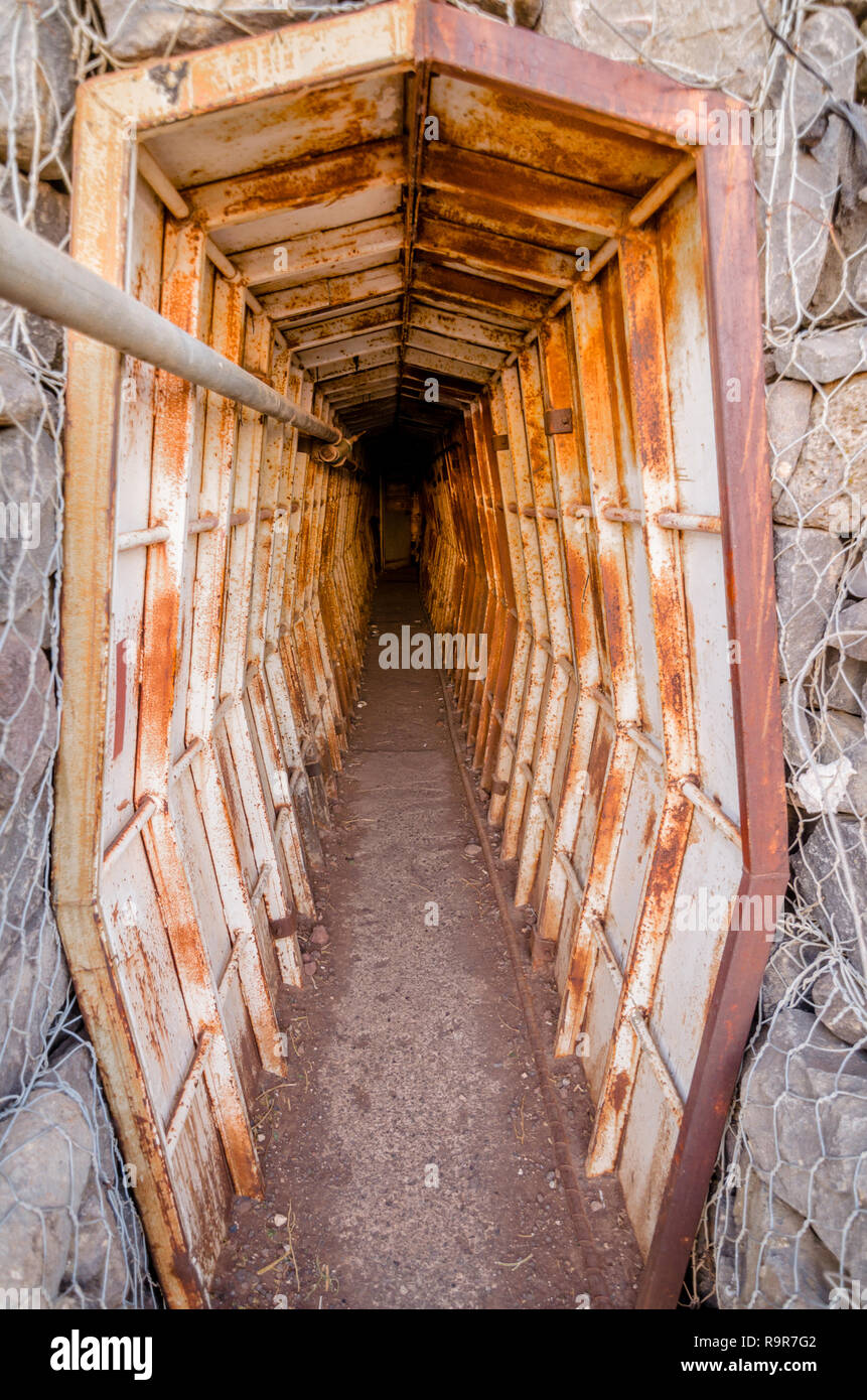 Looking down a bunker in Israel’s Tel Saki fortifications, site of a ...