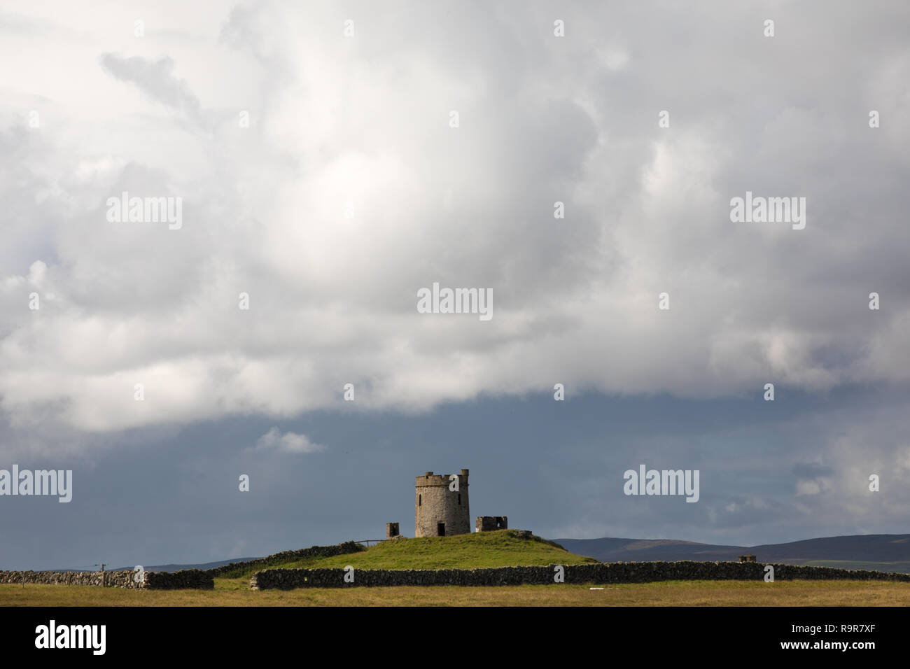 Tower of Brough Lodge, Gothic mansion, Fetlar, Shetland Islands, UK ...