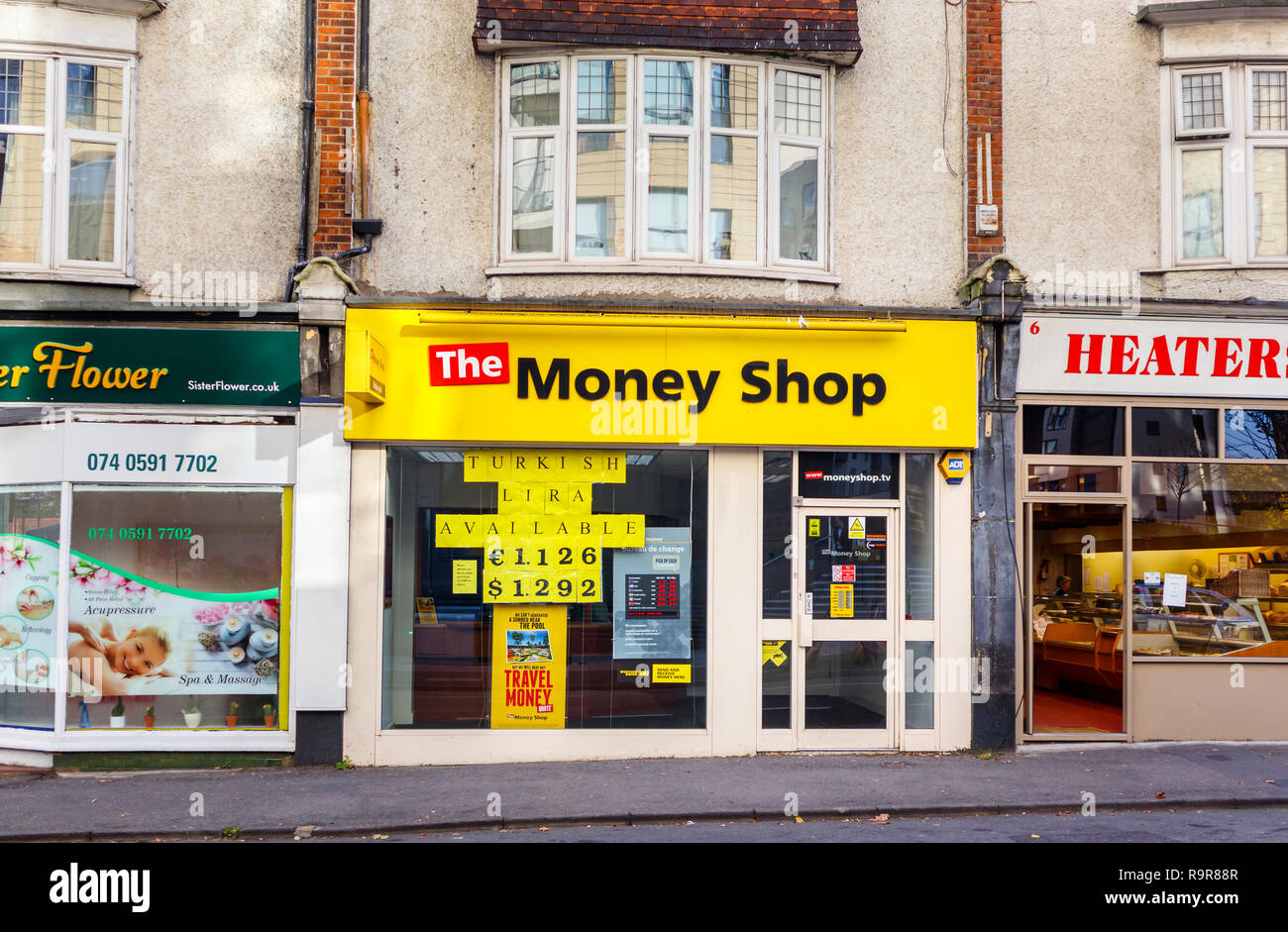 Shopfront of the Money Shop, a currency exchange facility and ...