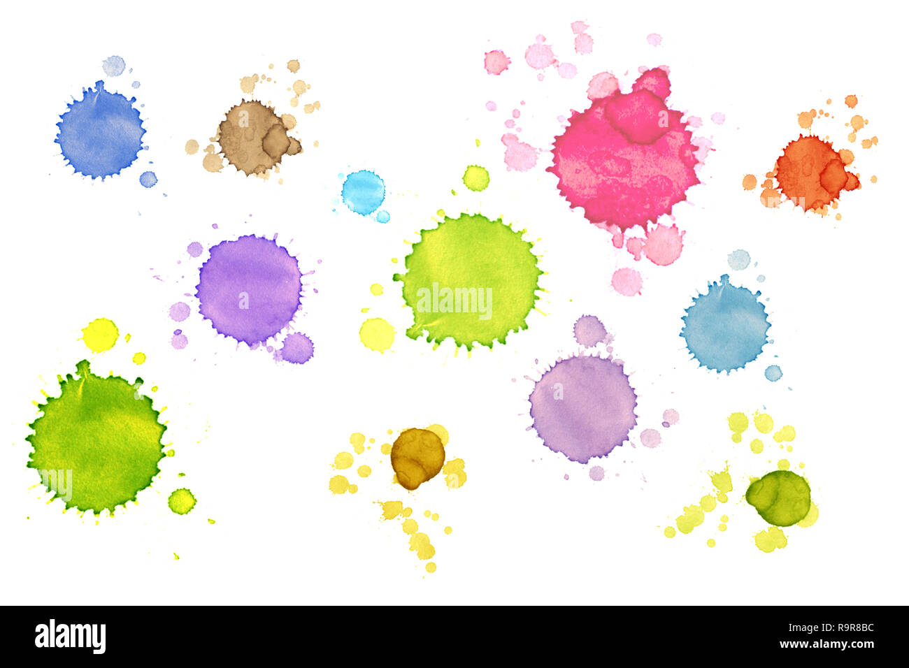 Collection of stains of paint. Isolated on white background Stock Photo ...