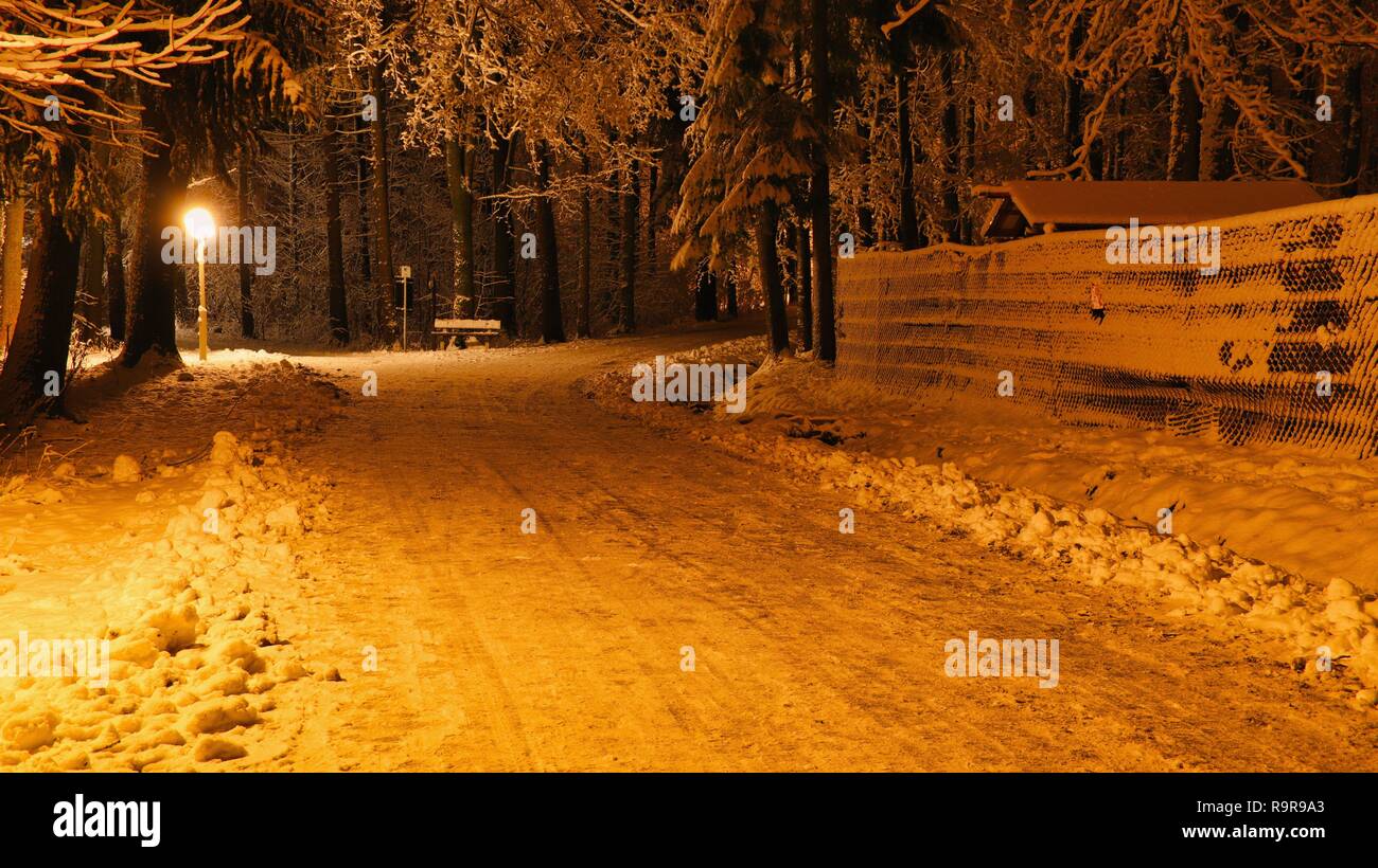 winter walk at night Stock Photo - Alamy