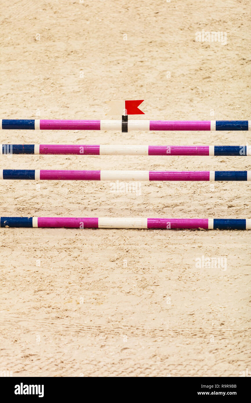Equitation. Obstacle for jumping horses. Riding competition Stock Photo ...