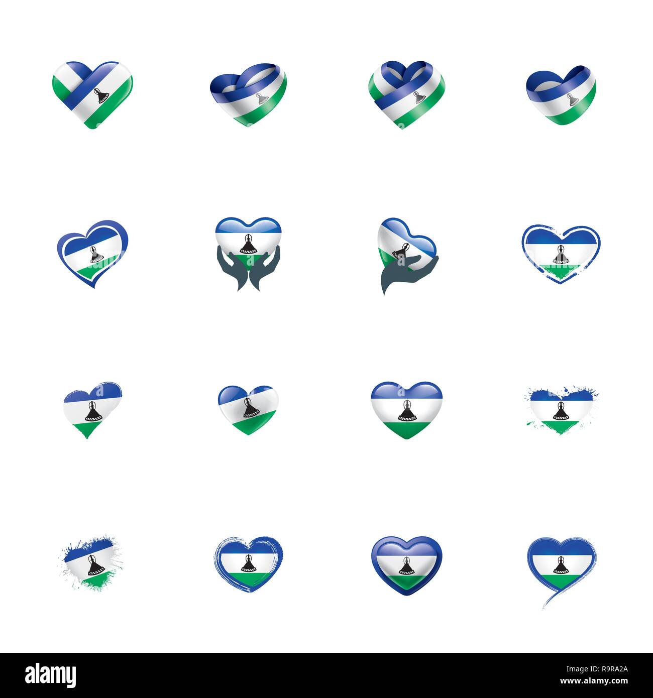 Lesotho flag, vector illustration on a white background Stock Vector ...