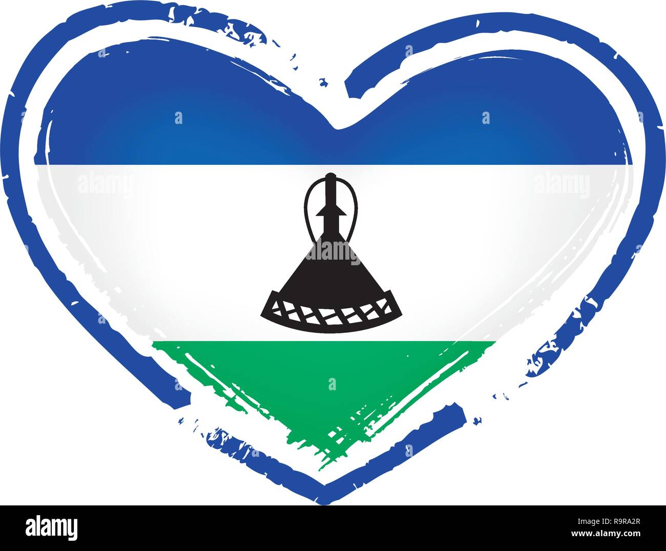 Lesotho flag, vector illustration on a white background Stock Vector ...