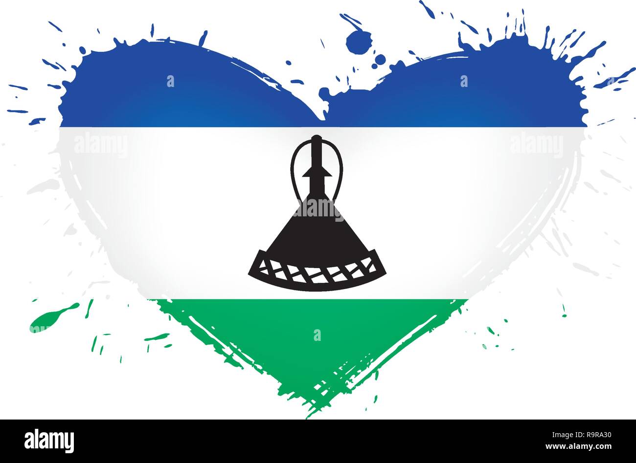 Lesotho flag, vector illustration on a white background Stock Vector ...