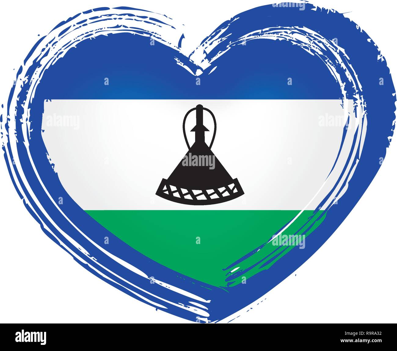 Lesotho flag, vector illustration on a white background Stock Vector ...