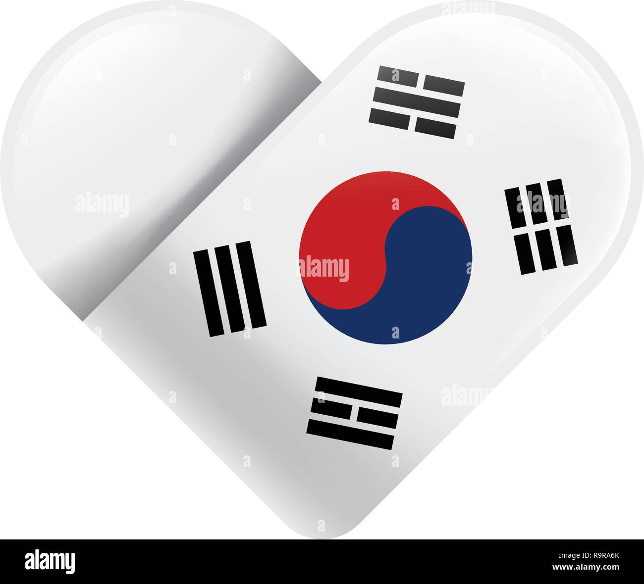 South Korean flag, vector illustration on a white background Stock ...
