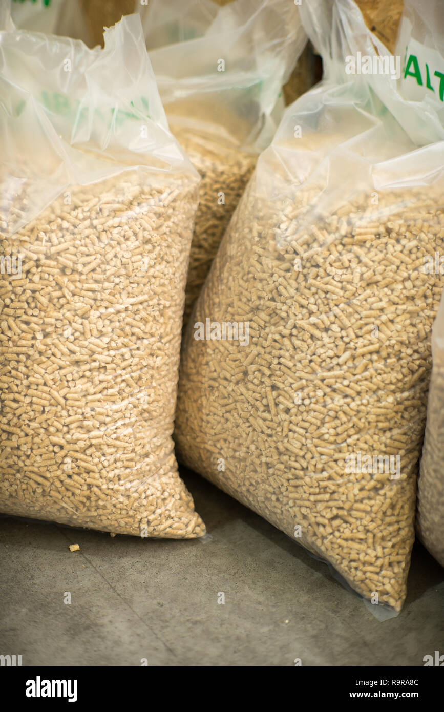 Bio pellets. Granulated wooden fuel. Economical, ecologicla fuel Stock ...