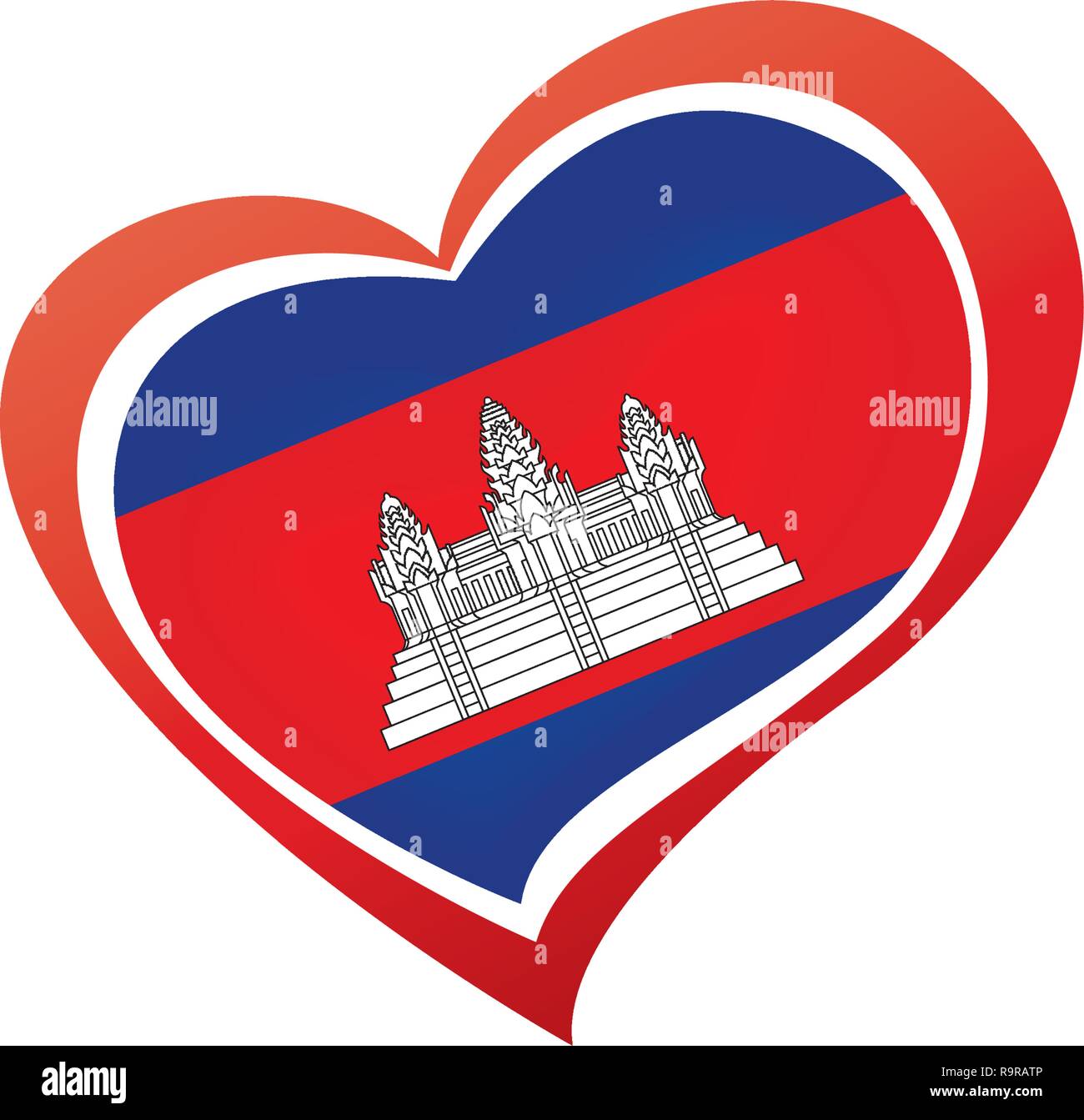 Cambodia flag, vector illustration on a white background Stock Vector ...