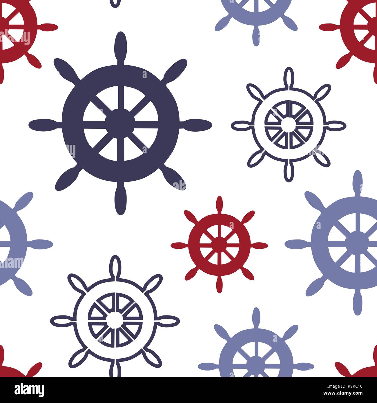 Multicolor wheels on white background vector seamless pattern Stock ...