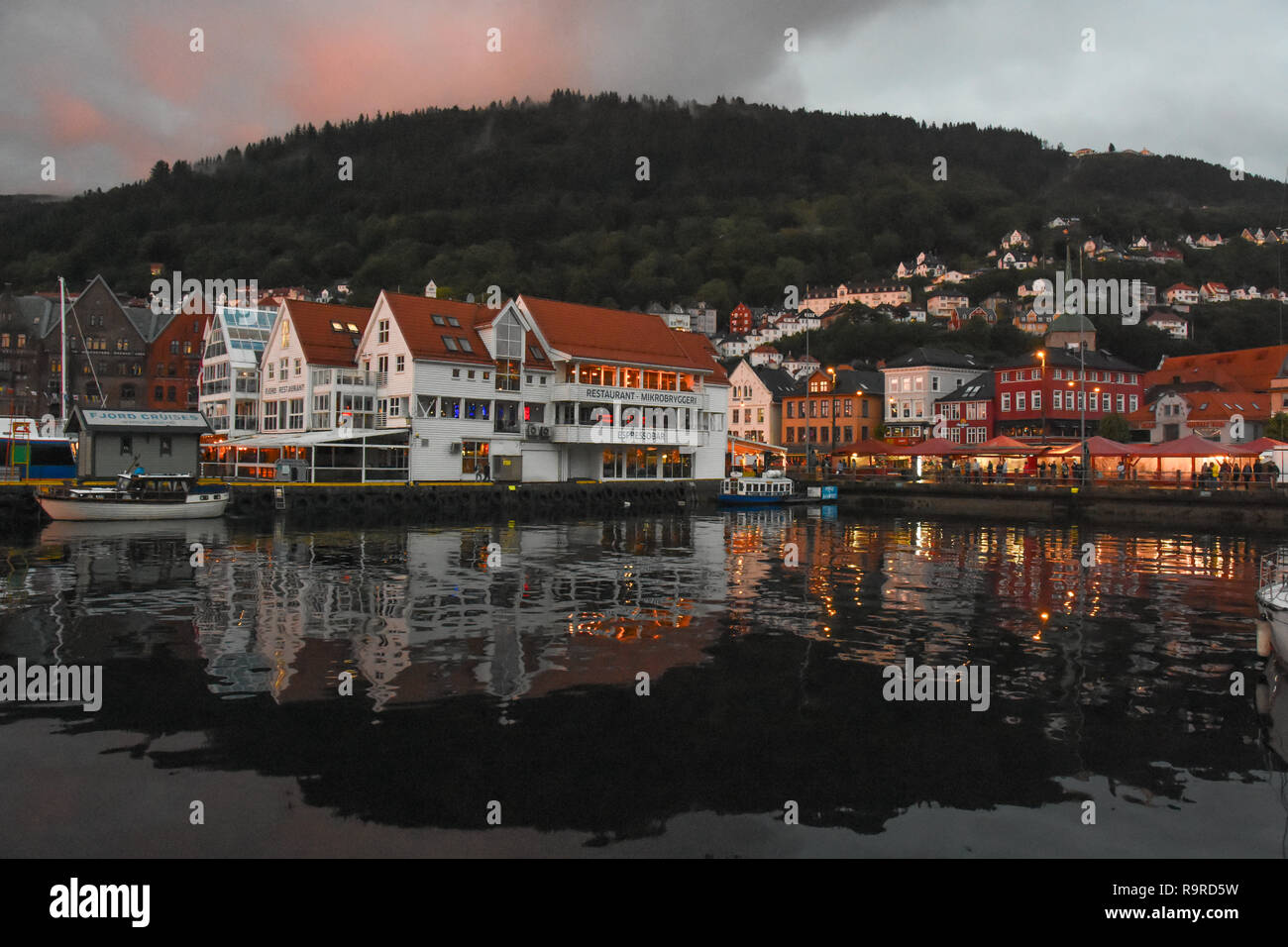 Bergen in sunset, Norway Stock Photo - Alamy