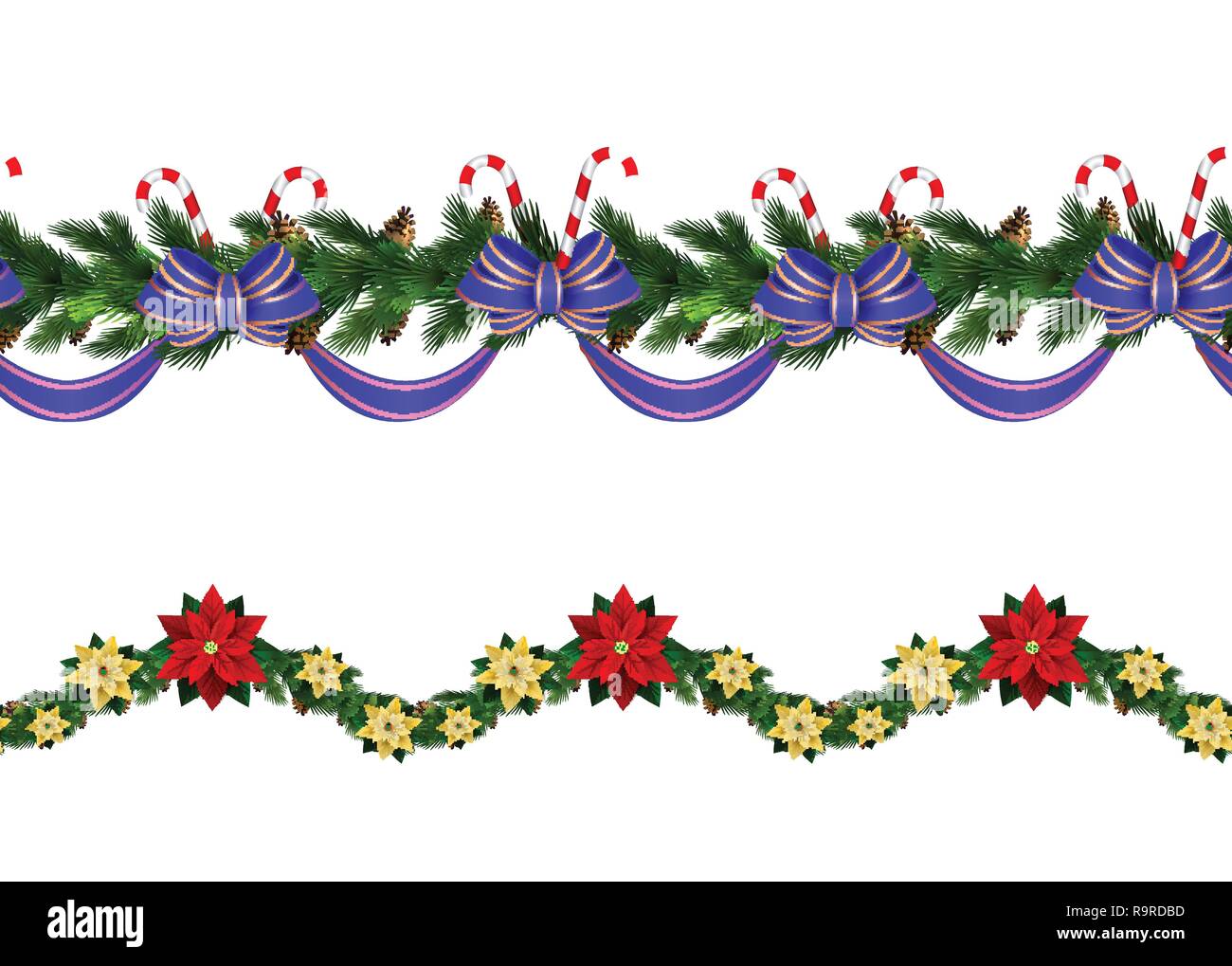 Set of n Seamless Christmas borders Stock Vector Image & Art - Alamy