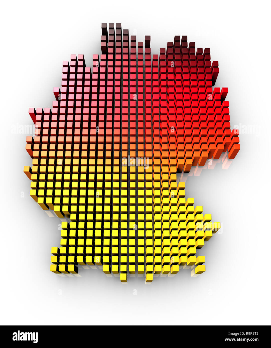 Colorful map of Germany, 3D illustration Stock Photo - Alamy